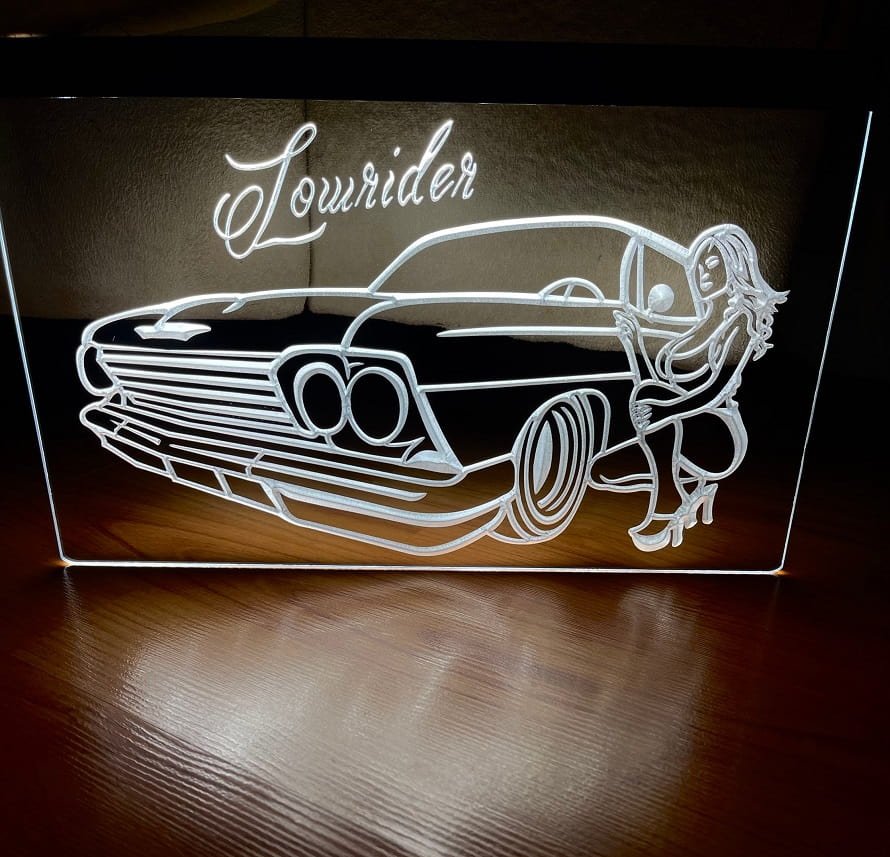 Lowrider Girl Illuminated Led Neon Sign Home Decor