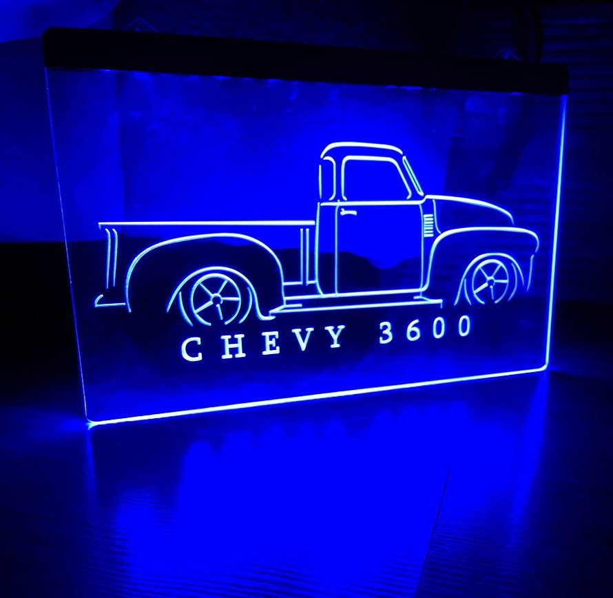 3600 Chevy Led Neon Sign Home Decor, Room, Lights Décor Art