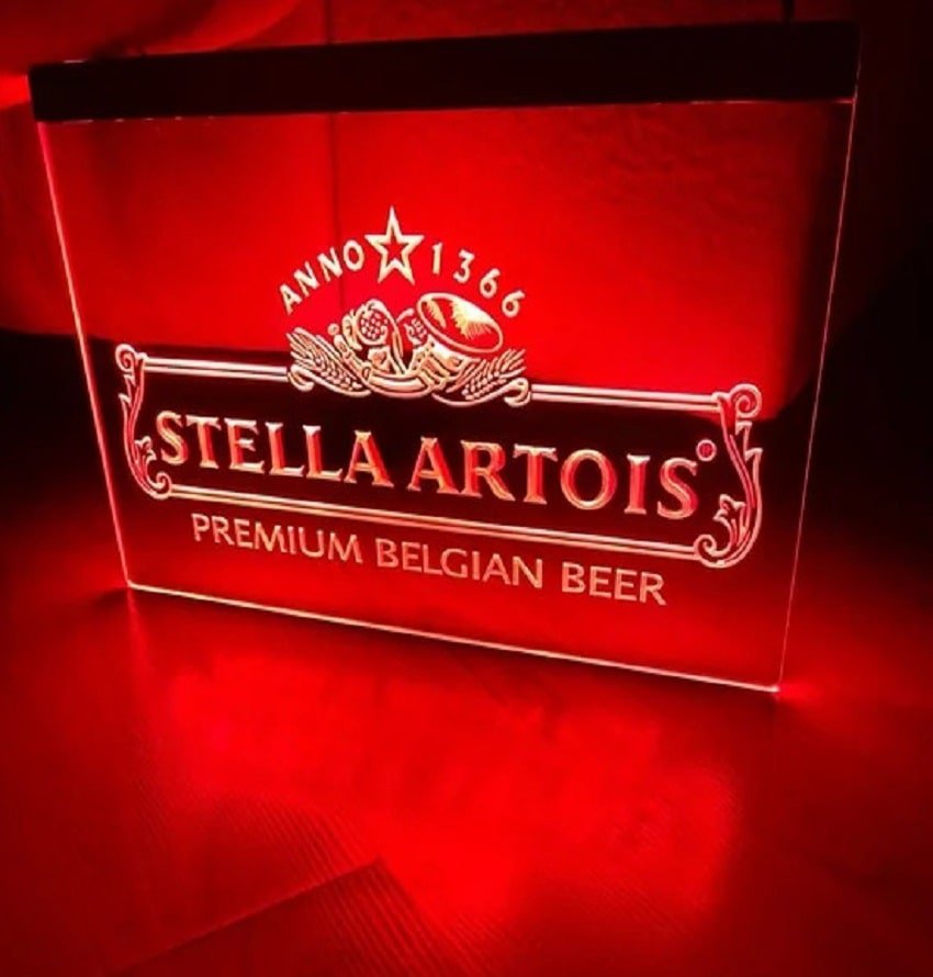 Stella Artois Led Neon Sign Hang Wall Decor, Bar, Pub, Club, Lights ...