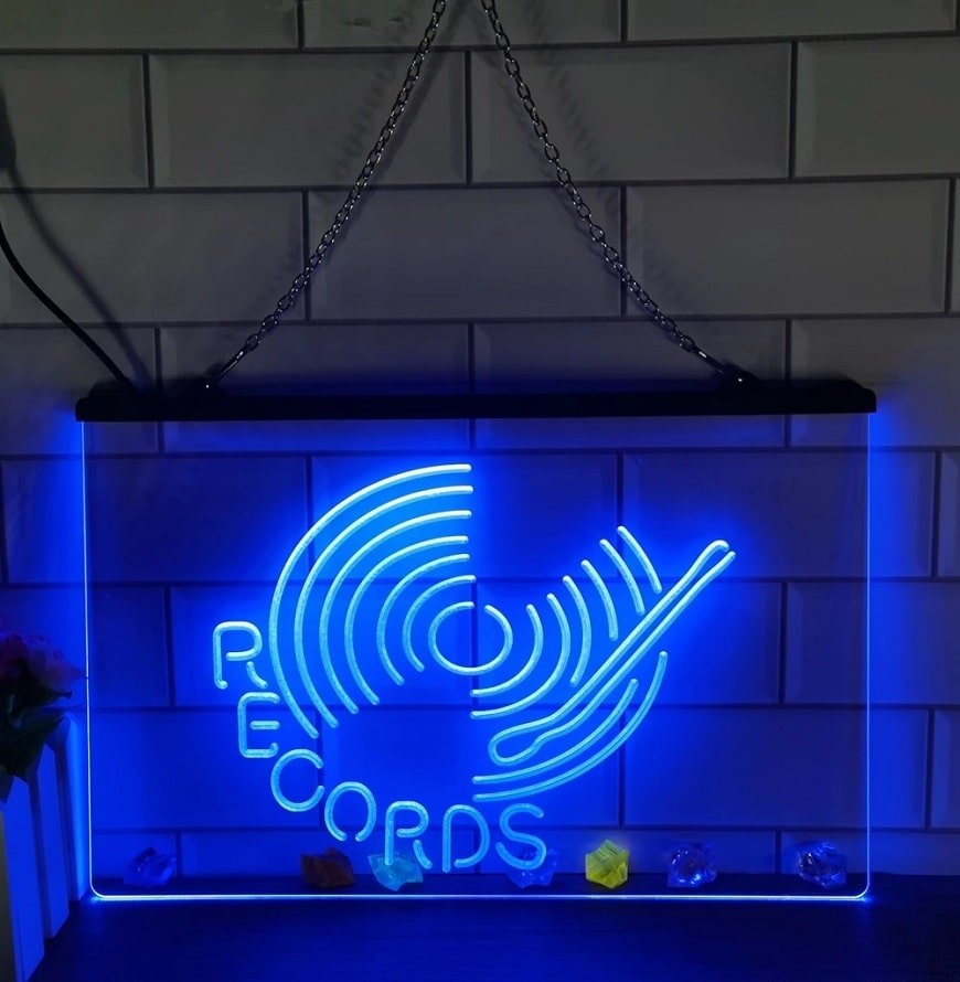 DJ Turntables Logo Led Neon Sign Decor Hang Wall, Decorative Audio ...