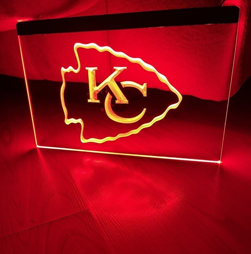 Kansas City Chiefs Logo Led Neon Sign Hang Wall Decor, Room, Lights ...