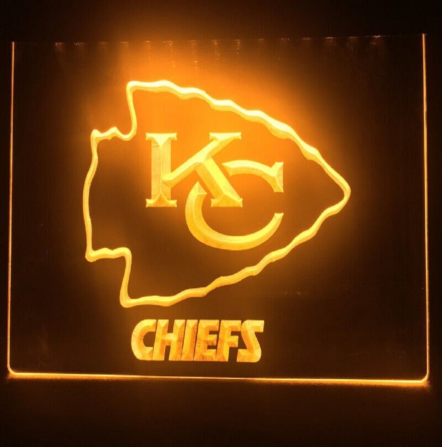 Kansas City Chiefs Football Led Neon Sign Hang Wall Decor, Room, Lights Art