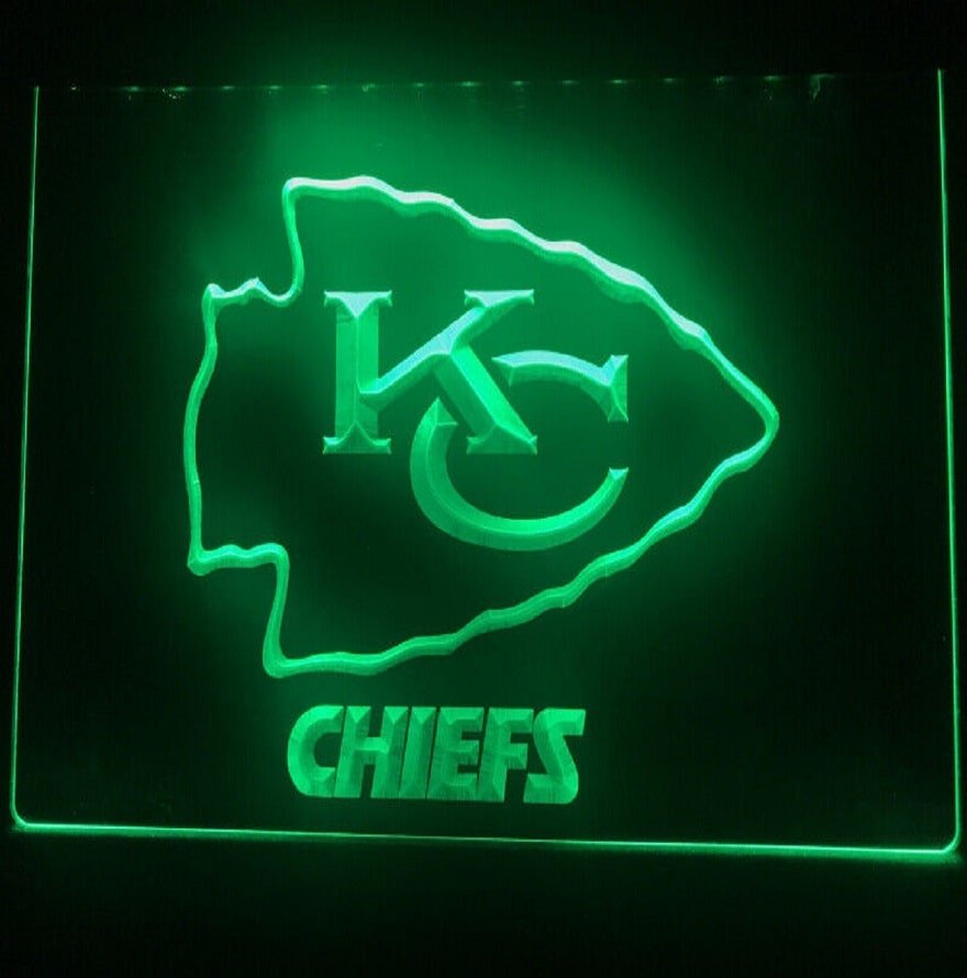 Kansas City Chiefs Football Led Neon Sign Hang Wall Decor, Room, Lights Art