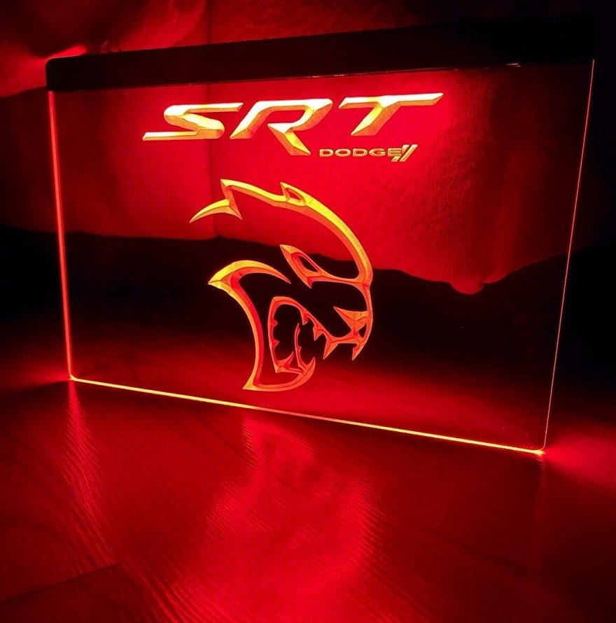 Dodge Challenger Led Neon Sign Hang Wall Decor, Room, Lights Craft Art