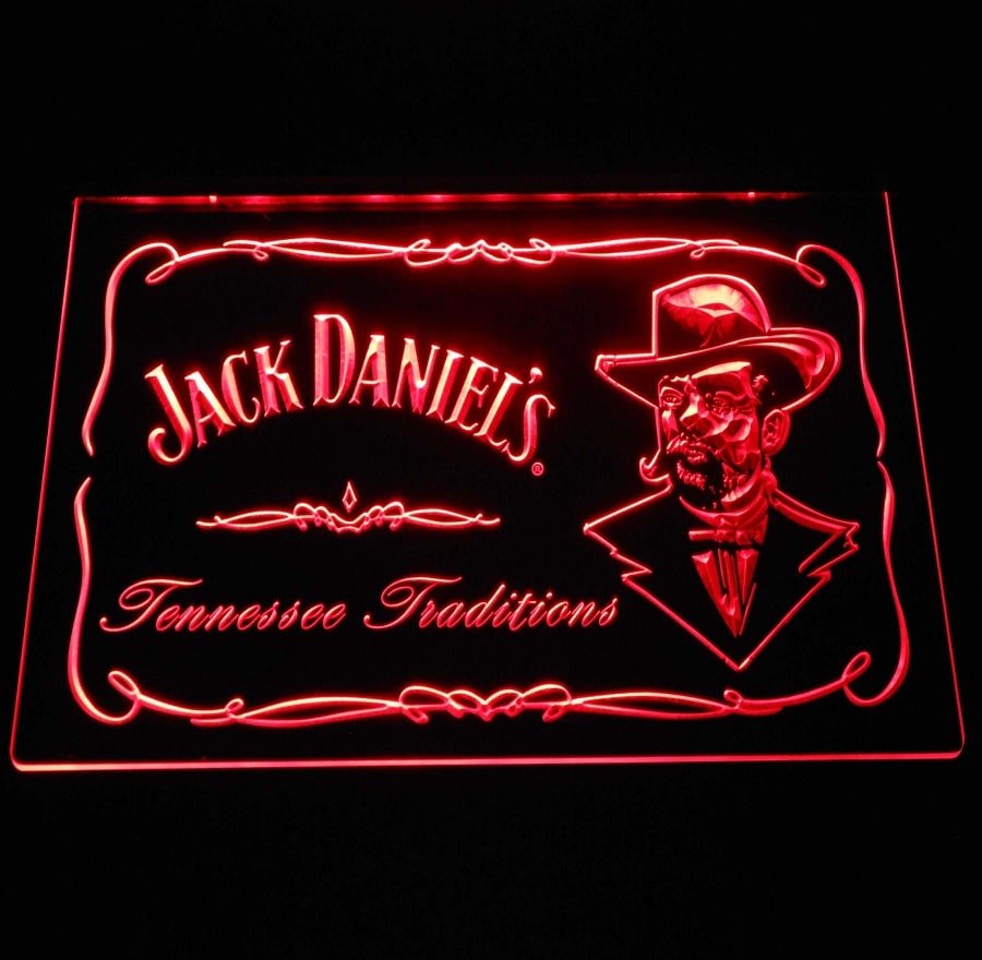 Jack Daniel's Face LED Neon Sign Hang Wall Decor, Bar, Pub, Artful ...