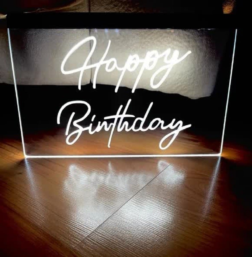 Happy Birthday LED Neon Sign Hang Wall Decor, Artful Lights