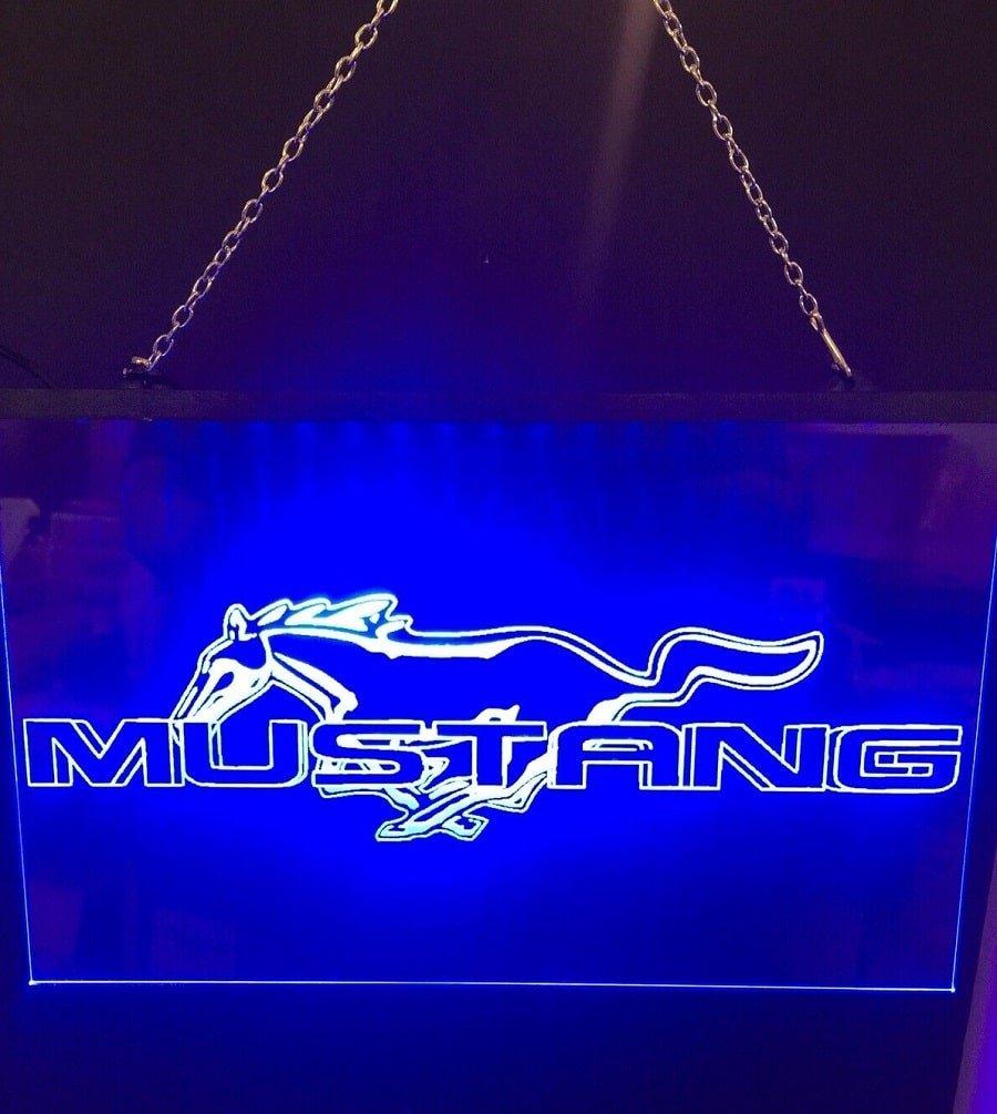 Mustangs Illuminated LED Neon Sign Decor, Garage, Artful Lights