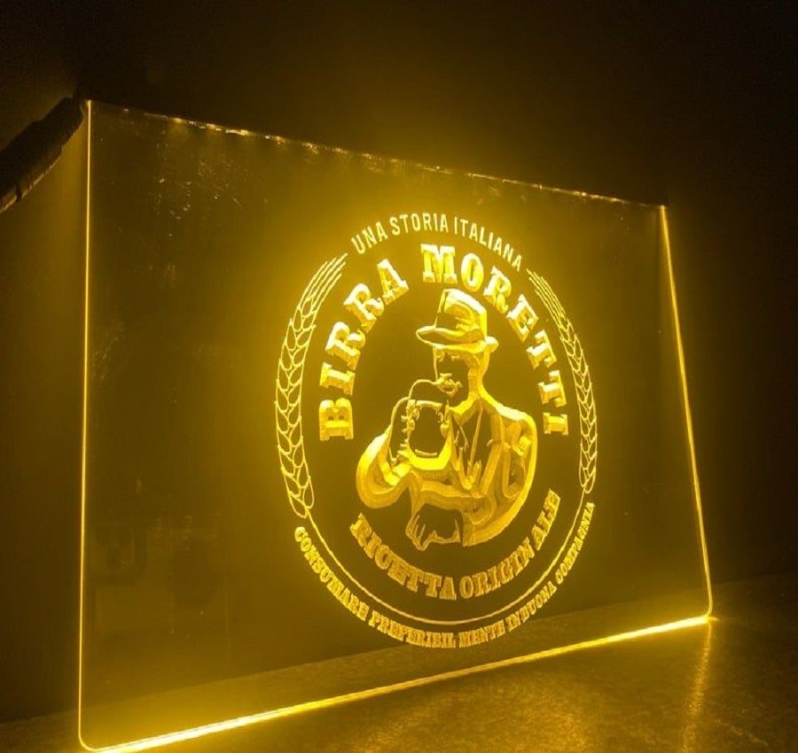 Birra Moretti Ricetta Originale Illuminated Led Neon Sign, Decor, Bar, Pub