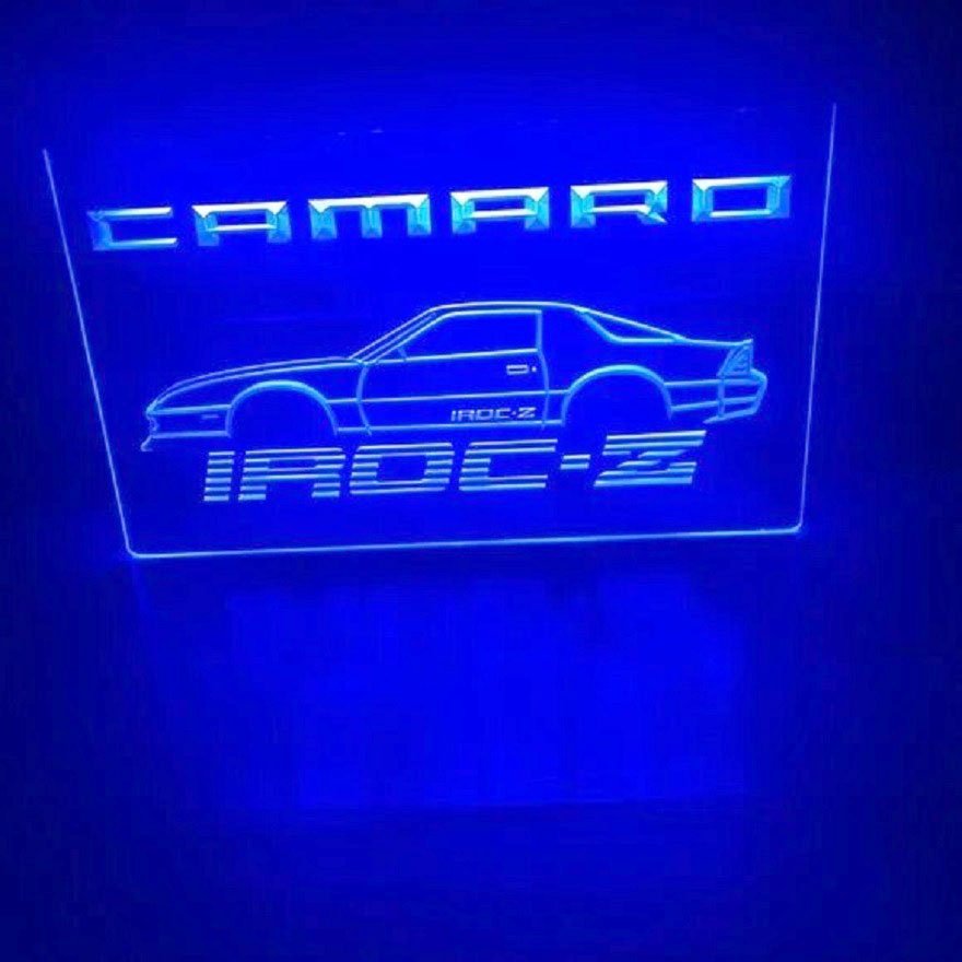 Camaro IROC Z Logo LED Neon Sign Home Decor, Garage, Neon Light Décor ...