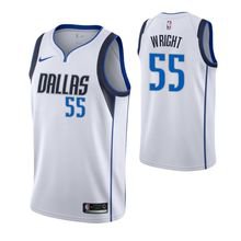 Dallas Mavericks #55 Delon Wright White basketball Jersey