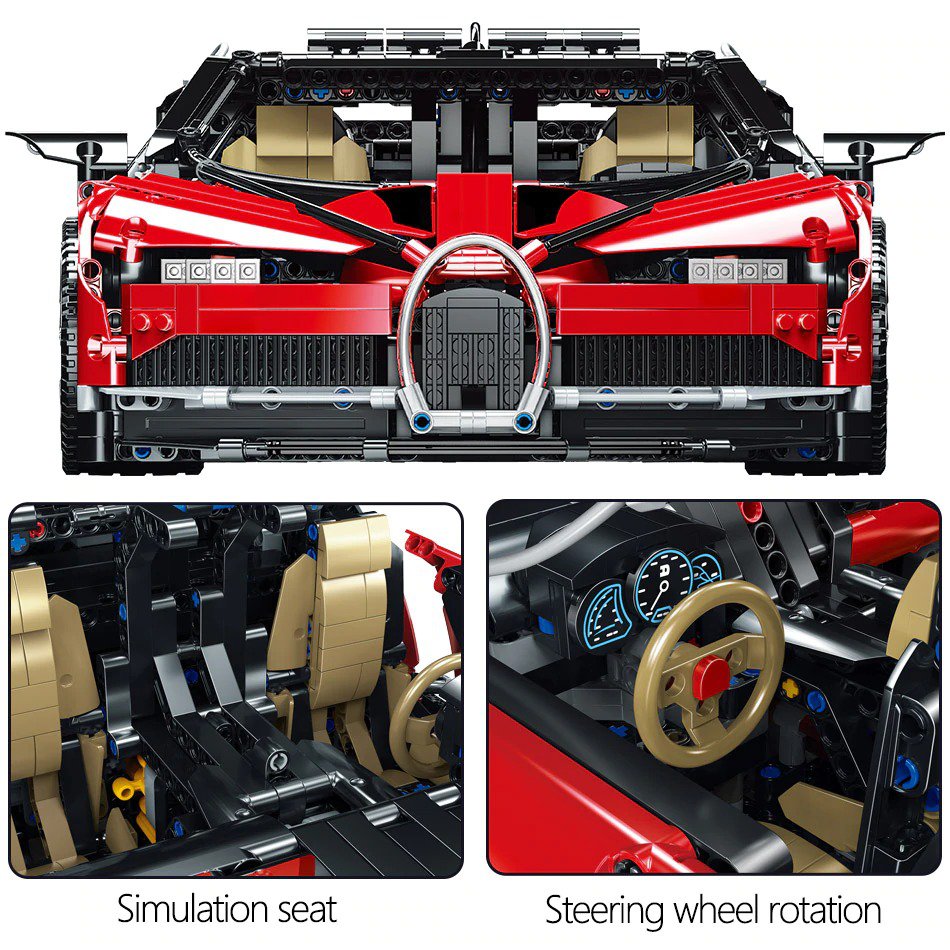 Technic Bugatti Chiron Red Race Car Building blocks SHIPPING WORLDWIDE DHL