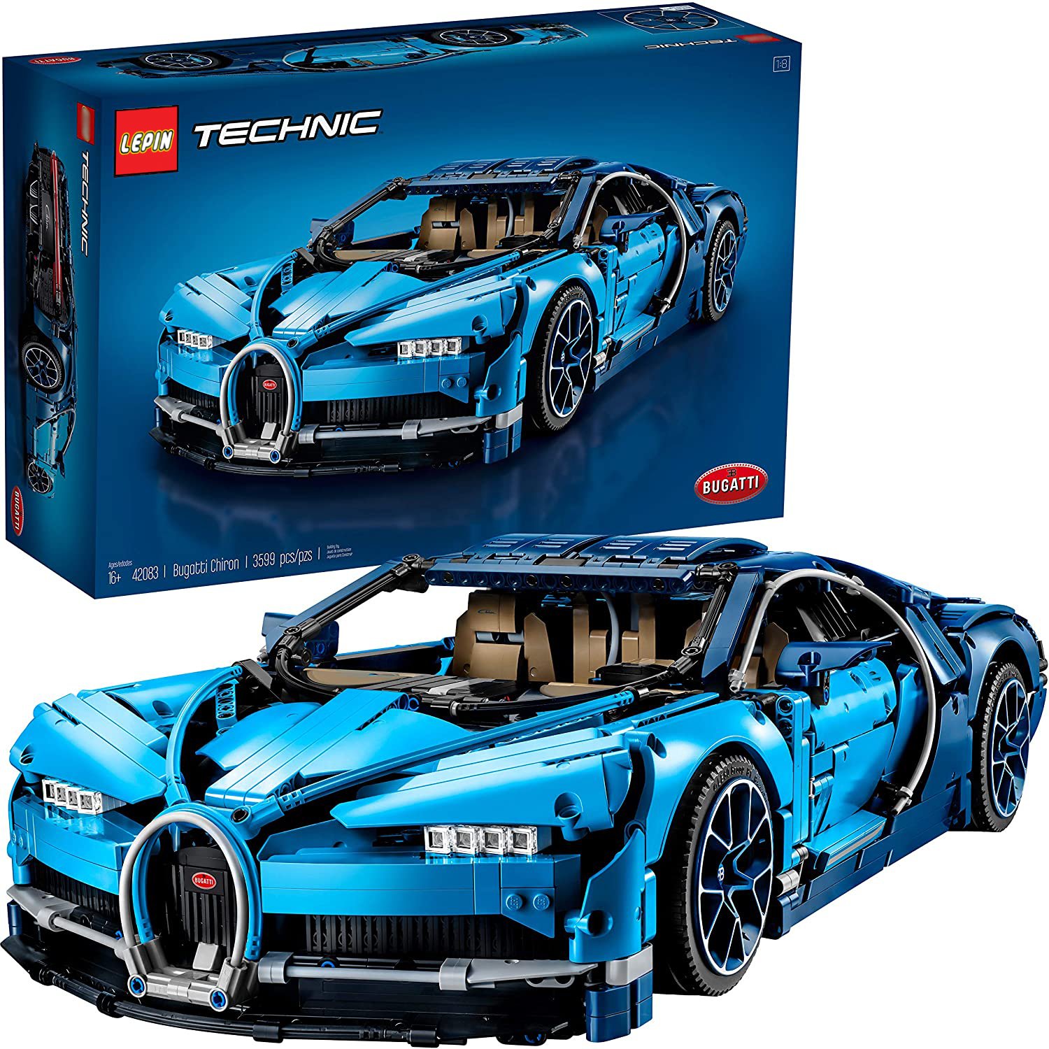 Technic Bugatti Chiron Blue Race Car Building blocks SHIPPING WORLDWIDE DHL