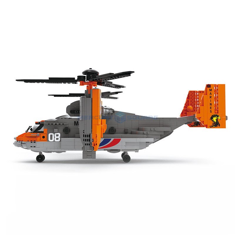 Technic Bell Boeing V-22 Osprey Tiltrotor Grey Mini Build Building ...