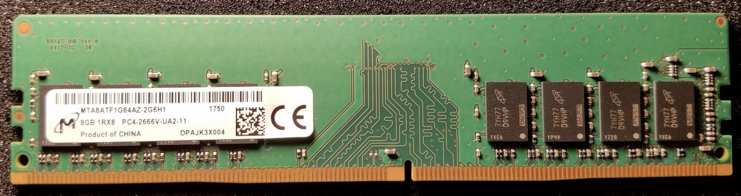 Micron 8GB DDR4 SDRAM Memory (RAM) 1 Module MTA8ATF1G64AZ-2G6E1 2666 UDIMM
