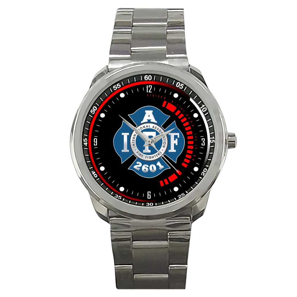 New IAFF Fire Fighters Firefighting Custom Stainless Steel Wrist Watch