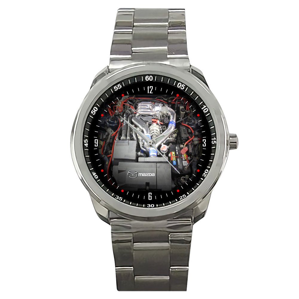 New Mazda RX7 Turbo Engine Custom Stainless Steel Wrist Watch