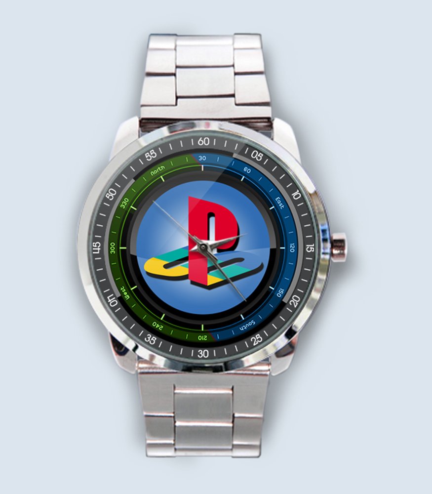 New Playstation Logo Custom Stainless Steel Wrist Watch