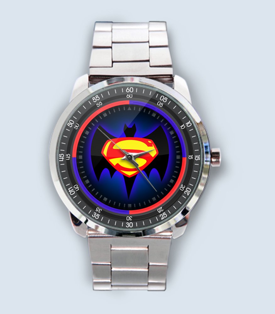 New Superman Batman Logo Retro Custom Custom Stainless Steel Wrist Watch