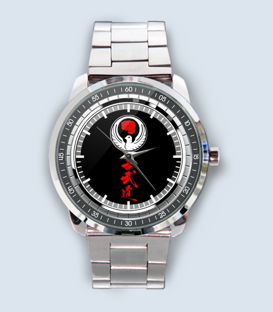 New Wado-Ryu Karate Logo Kanji Custom Stainless Steel Wrist Watch