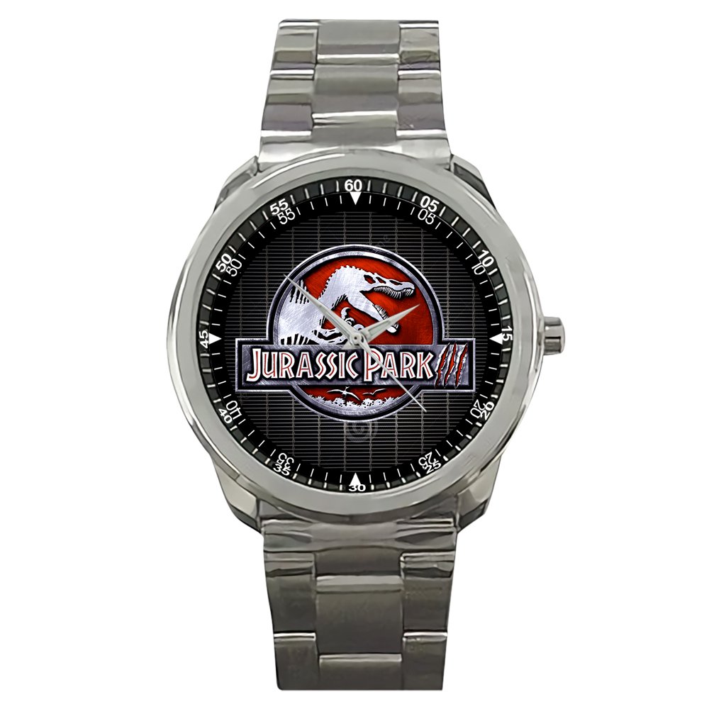 New Jurassic Park Logo 3 Custom Stainless Steel Wrist Watch
