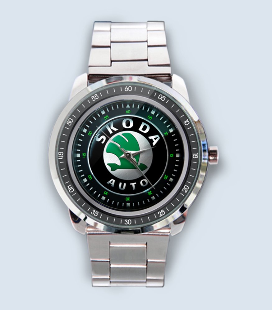 New Skoda Emblem Logo Stainless Steel Wrist Watch