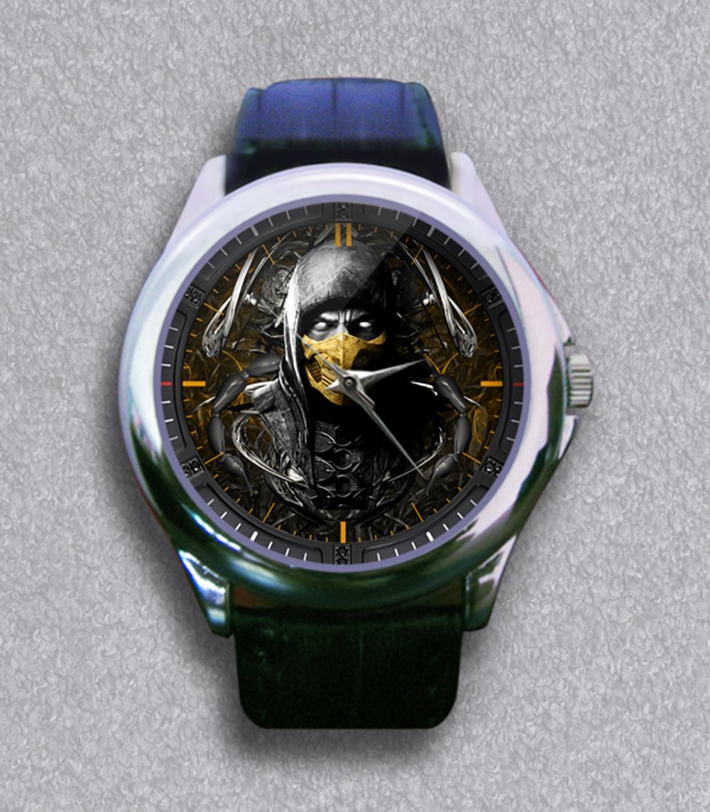 New Scorpion Mortal Kombat X Leather Wrist Watch
