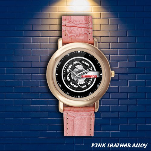 Brand New Shimano Tourney Crankset Custom Gold-tone Pink Leather Watch ...