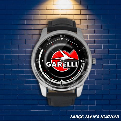 Brand New Garelli Logo Custom Men's Large Leather Watch by Awalwatchshop