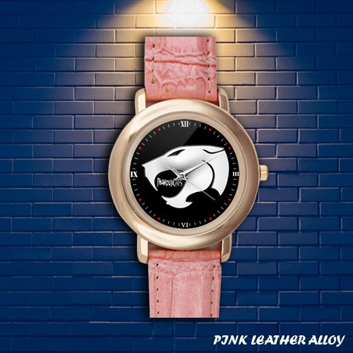 Brand New Thundercats Logo Custom Gold-tone Pink Leather Watch by ...