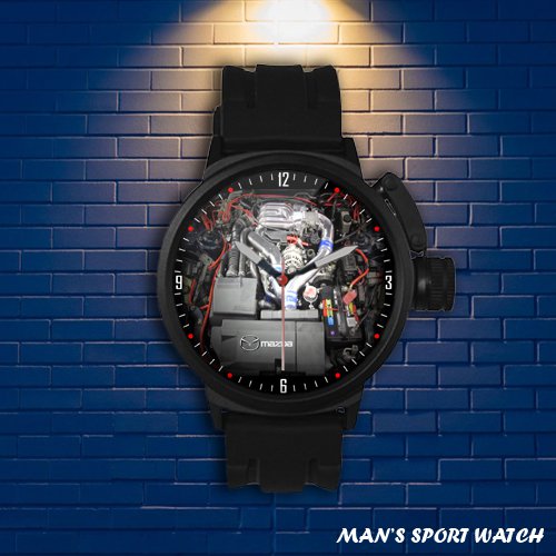 Brand New Mazda RX7 Turbo Engine Custom Man's Sport Watch by Awalwatchshop