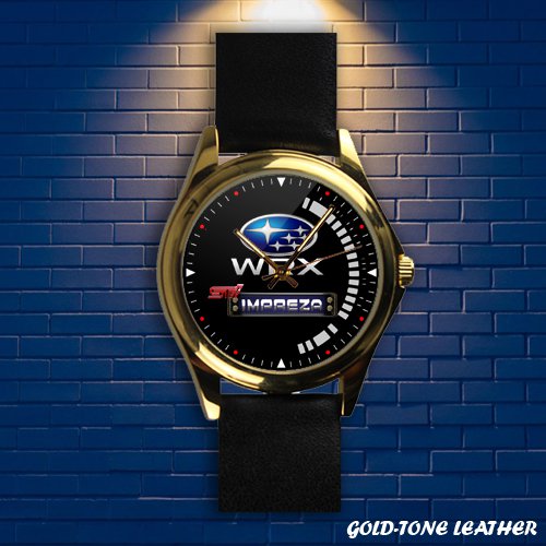 Brand New Subaru Impreza WRX STI Logo Custom Gold-tone Leather Watch by ...