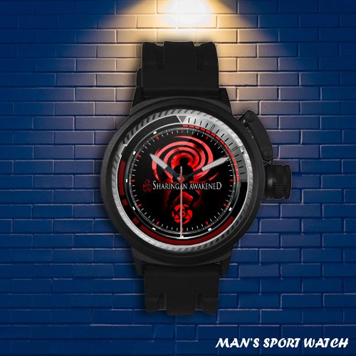 Brand New Anime Uchiha Sharingan Custom Man's Sport Watch by Awalwatchshop