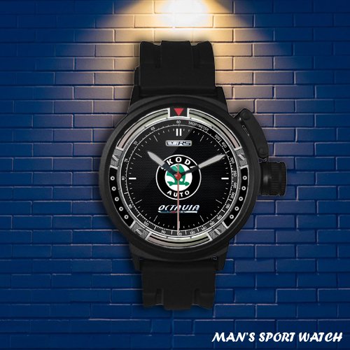 Brand New Skoda Octavia RS Logo Custom Man's Sport Watch by Awalwatchshop