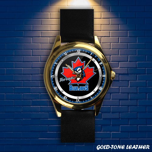 Brand New Toronto Blue Jays Logo Custom Gold-tone Leather Watch by ...