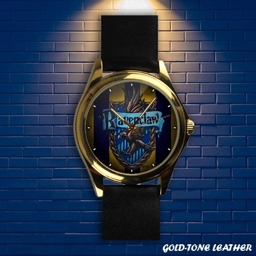 Brand New Harry Potter Ravenclaw Symbol Custom Gold-tone Leather Watch ...