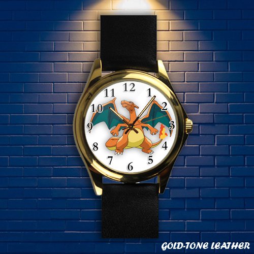 Brand New The Pokemon Charizard Custom Gold-tone Leather Watch by ...