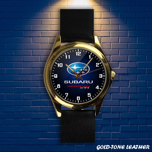 Brand New Subaru Impreza WRX LOGO Custom Gold-tone Leather Watch by ...