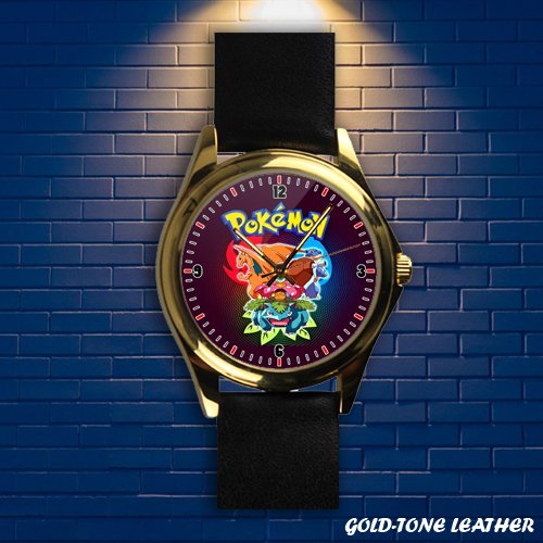 Brand New Pokemon Charizard Blastoise Venusaur Anime Gold-tone Leather ...