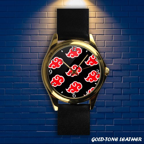 Brand New Naruto Akatsuki Cloud #2 Custom Gold-tone Leather Watch by ...
