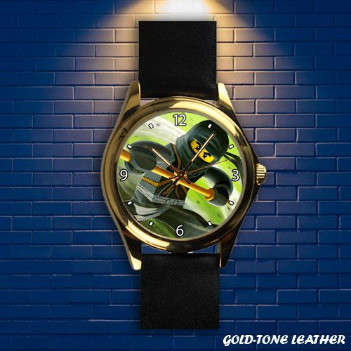 Brand New Lego Ninjago Zane Custom Gold-tone Leather Watch by Awalwatchshop