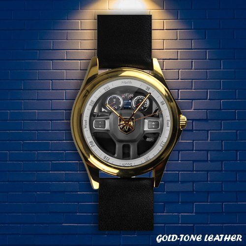 Brand New Dodge Ram Steering Wheel Custom Gold-tone Leather Watch by ...