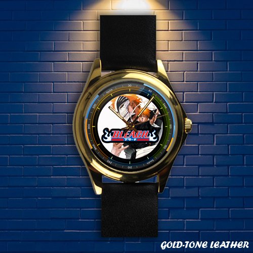 Brand New Bleach Ichigo Custom Gold-tone Leather Watch by Awalwatchshop