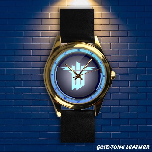 Brand New Wolfenstein Logo Custom Gold-tone Leather Watch by Awalwatchshop