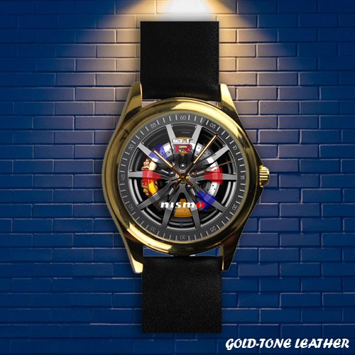 Brand New Nissan Gtr Nismo Rim Wheels Custom Gold-tone Leather Watch by ...