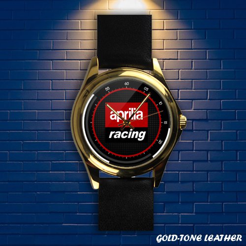 Brand New Aprilia Racing Carbon Custom Gold-tone Leather Watch by ...