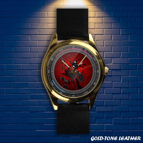 Brand New Itachi Uchiha Naruto Anime Custom Gold-tone Leather Watch by ...