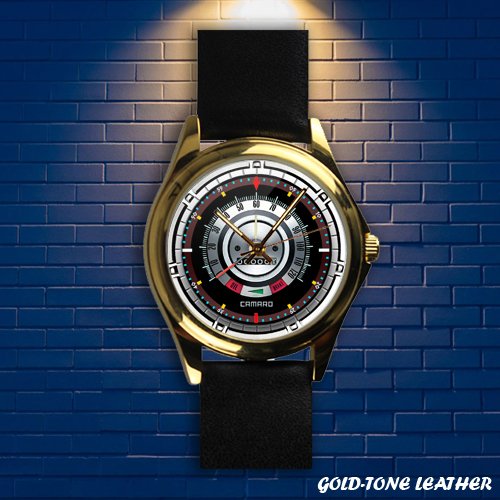 Brand New Chevrolet Camaro Speedometer Custom Gold-tone Leather Watch ...