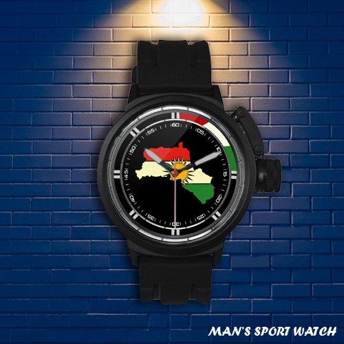 Brand New Kurdistan Kurdish Flag Custom Man's Sport Watch by Awalwatchshop