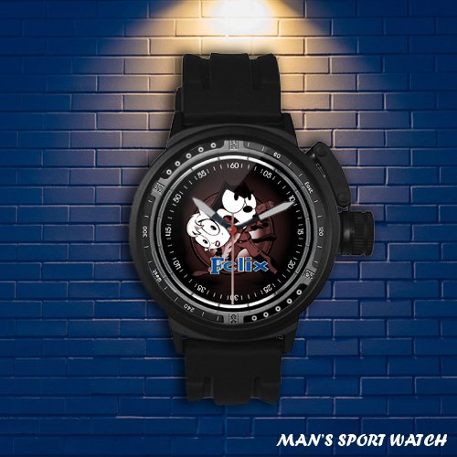Brand New Felix The Cat Cartoon Custom Man's Sport Watch by Awalwatchshop
