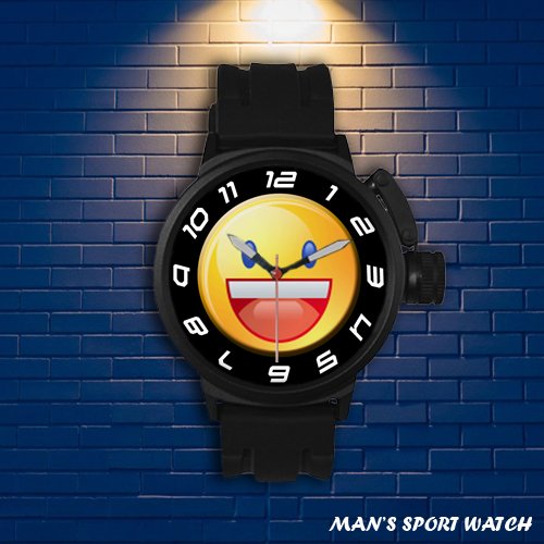 Brand New Smiley Face Custom Man's Sport Watch by Awalwatchshop
